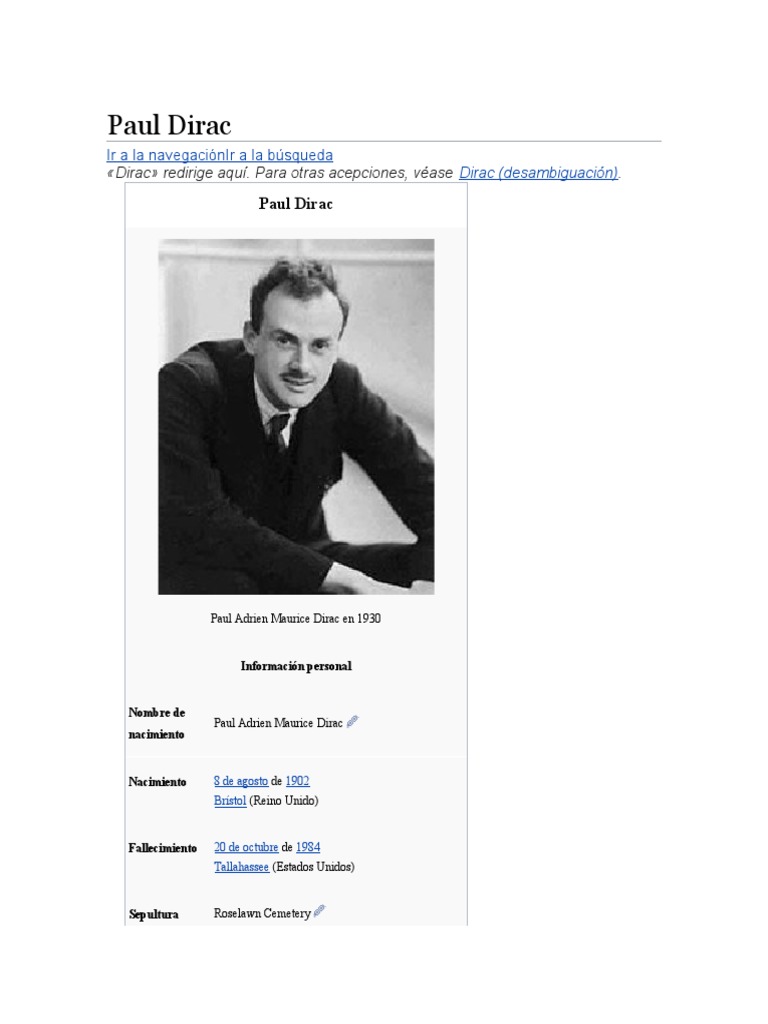 Paul Dirac | PDF