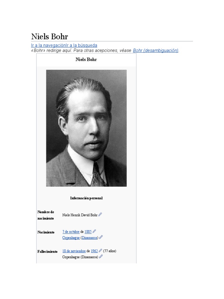 Niels Bohr | PDF | Niels Bohr | Física teórica