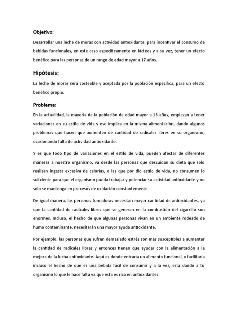 Leche de Moras | PDF | Antioxidante | Mora