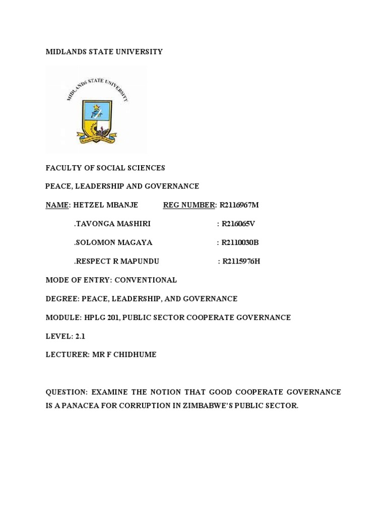 Assignment1 HPLG201 | PDF | Governance | Corporate Governance