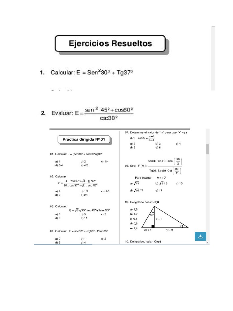 Ejercicios de Trigonometria | PDF