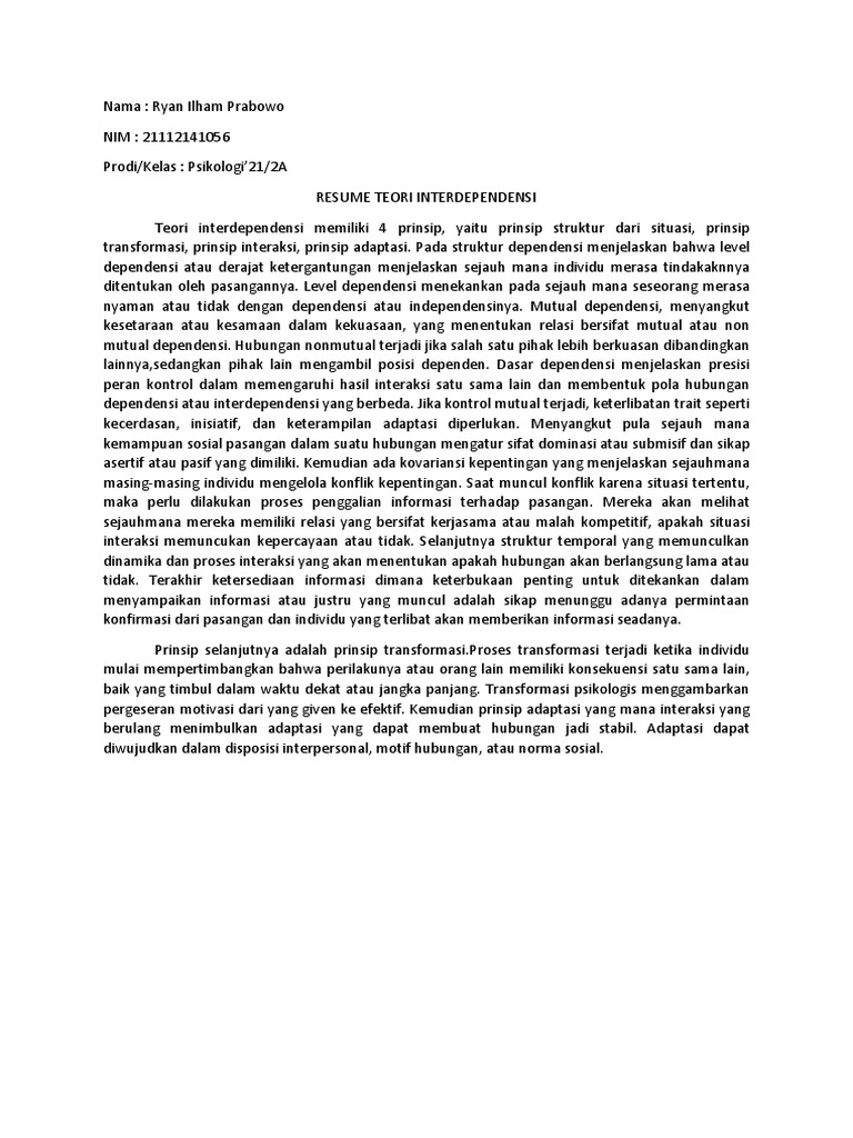 Insight Materi Teori Interdependensi | PDF