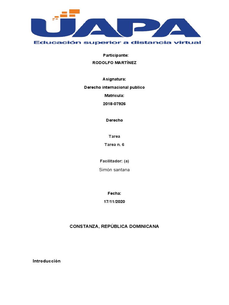 Tarea VI Derecho Internacional | PDF
