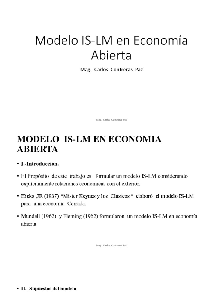 Modelo IS-LM en Economía Abierta | PDF