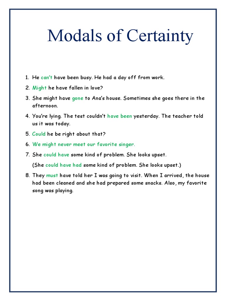 Understanding Modals of Certainty | PDF