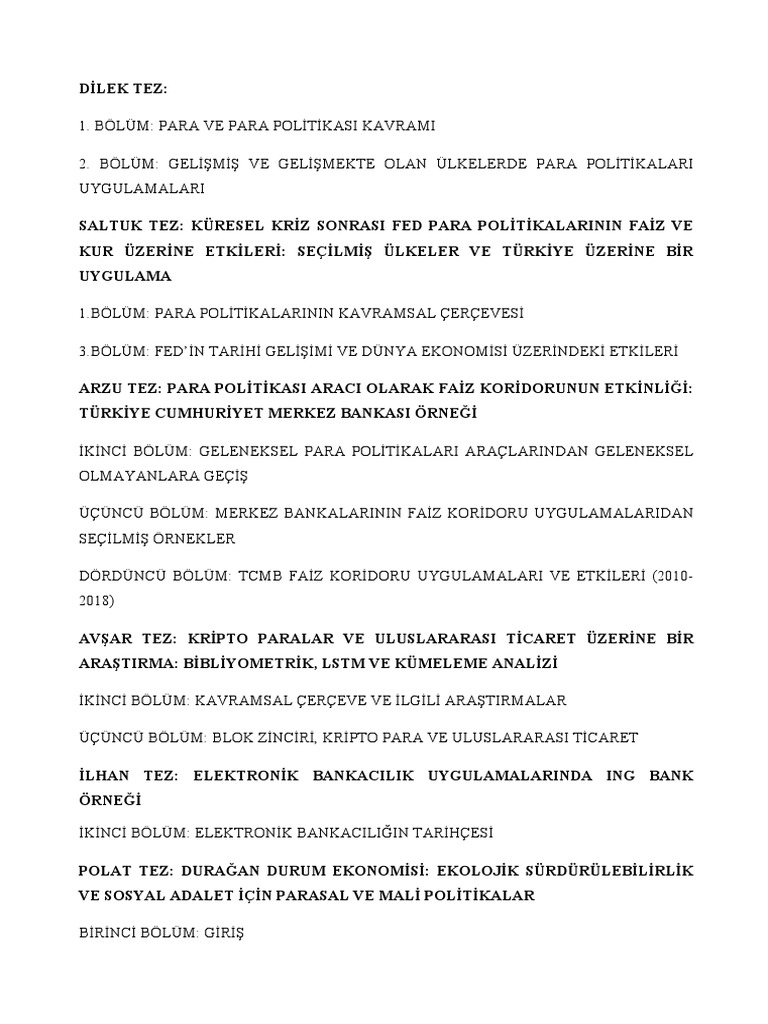 Tez Bölümleri̇ | PDF