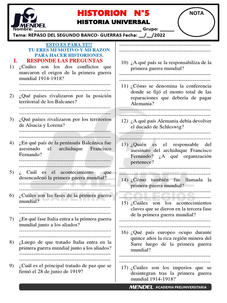 Historion Segundo Banco Soc. - Guerras | PDF