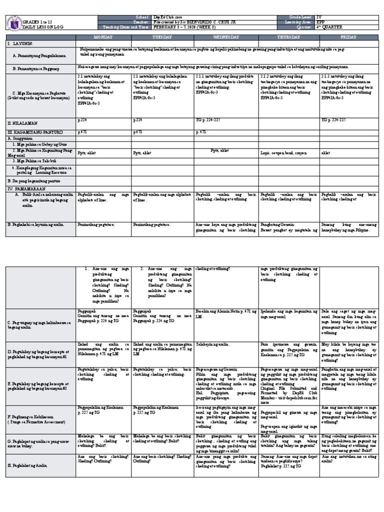 DLL - Epp 4 - Q4 - W3 | PDF