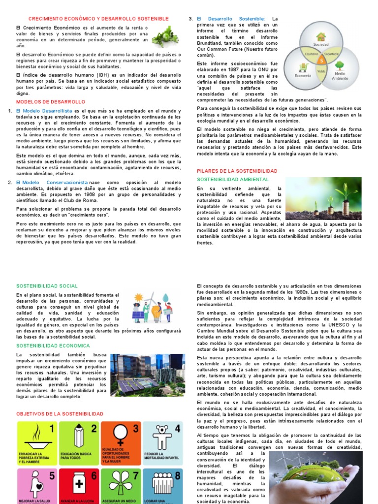 CRECIMIENTO ECONÓMICO Y DESARROLLO SOSTENIBLE. 2° GRADOdocx | PDF | Sustentabilidad | Desarrollo ...