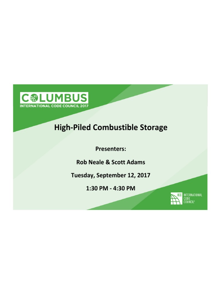 High Piled Combustiable Storage | PDF