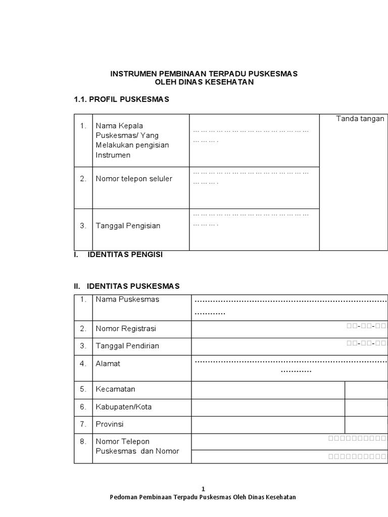 Instrumen Self Asessment Puskesmas | PDF
