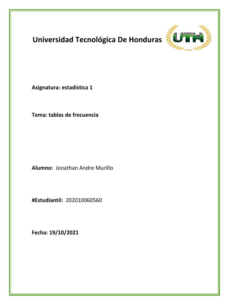 Jonathan Murillo Trabajo Estadistica1 | PDF