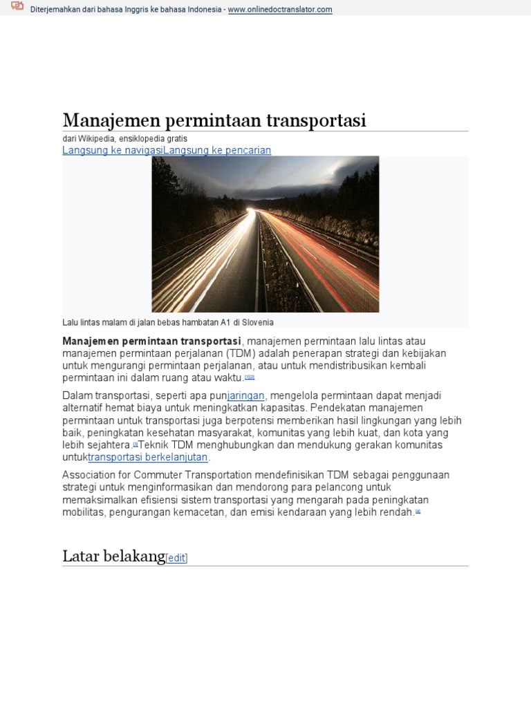 TD Kuliah Dan Tugas Traffic Demand Management - En.id | PDF TD Kuliah Dan Tugas Traffic Demand Management - En.id | PDF