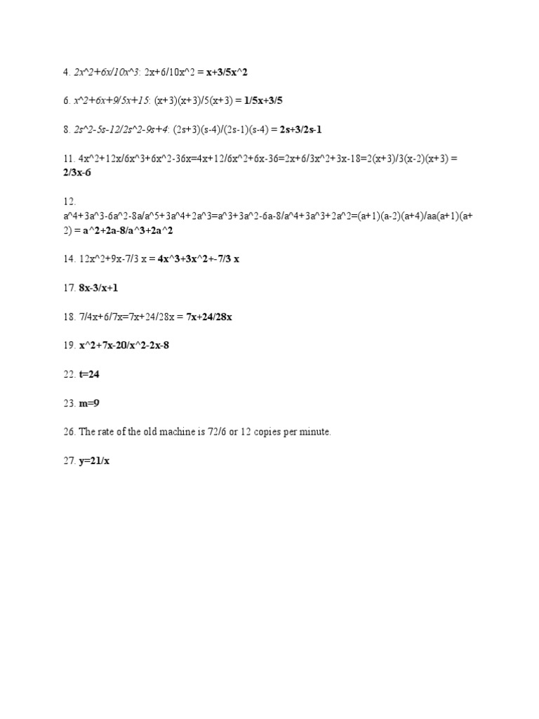 Algebra Sample Work, Marie Bliss. | PDF