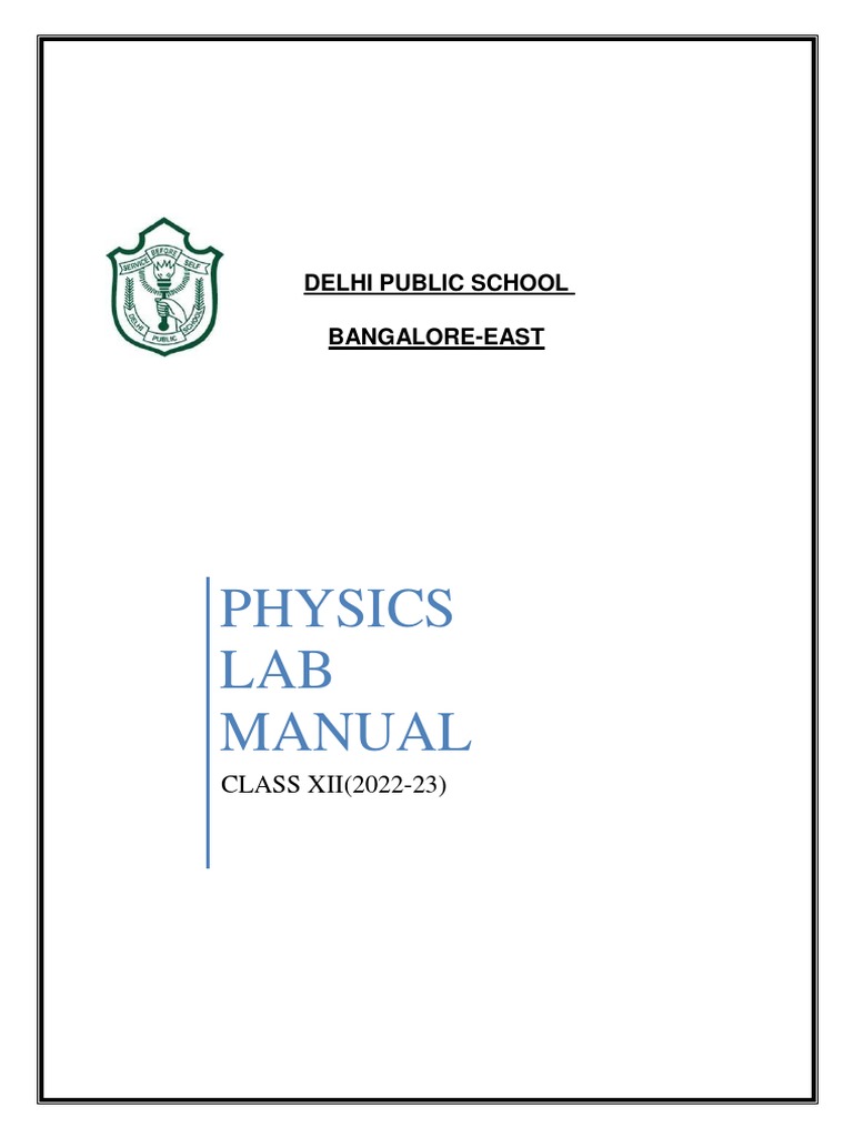 2022-2023 Grade 12 Lab Manual 1 | PDF | P–N Junction | Electromagnetic ...