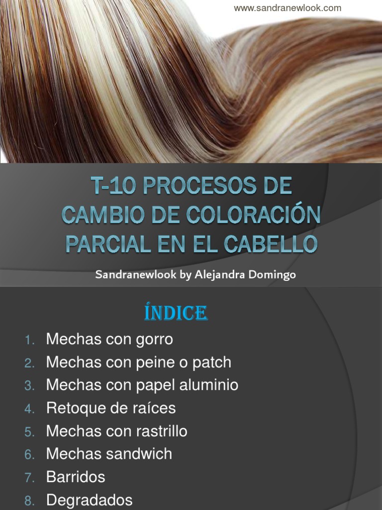Técnicas de Mechas y Coloración Capilar | PDF | Pelo | Papel
