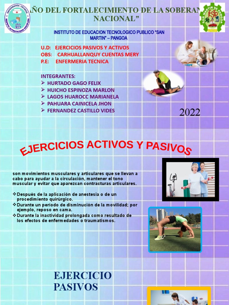 Ejercicios Activos y Pasivos para Rehabilitación | PDF | Músculo ...