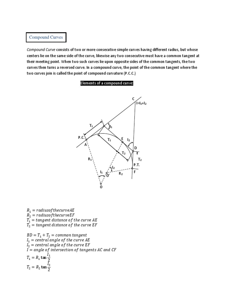 22.-Compound-Curves With Problem Set | PDF | Angle | Tangent