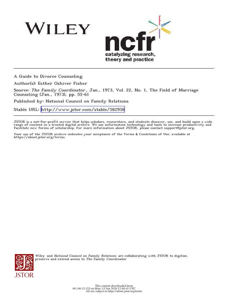 Divorce Counseling: A Comprehensive Guide | PDF | Divorce | Marriage
