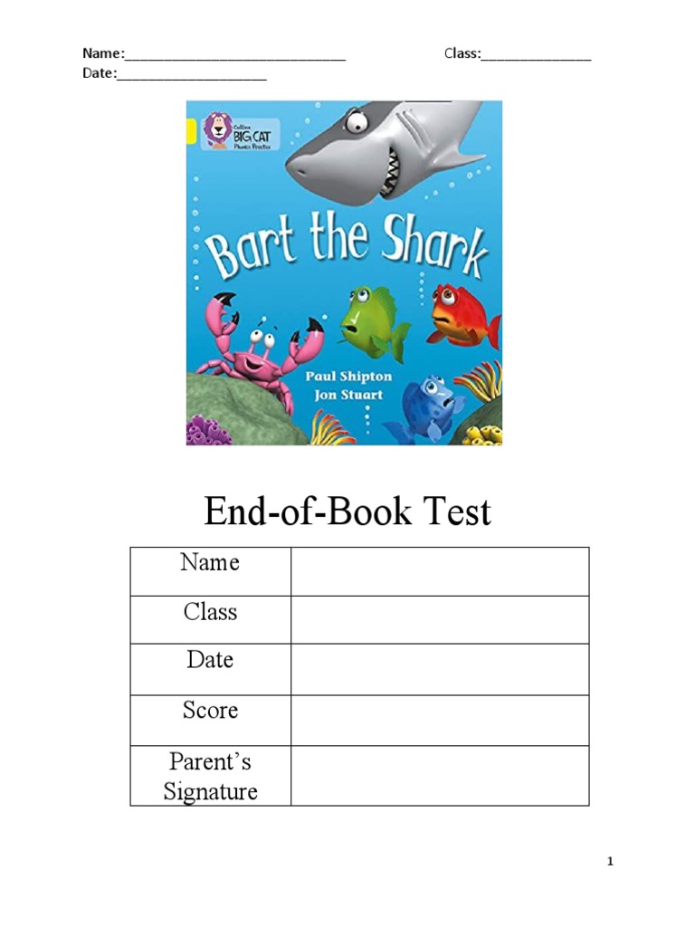 Bart The Shark - Book Test | PDF | Language Arts & Discipline | Foreign ...