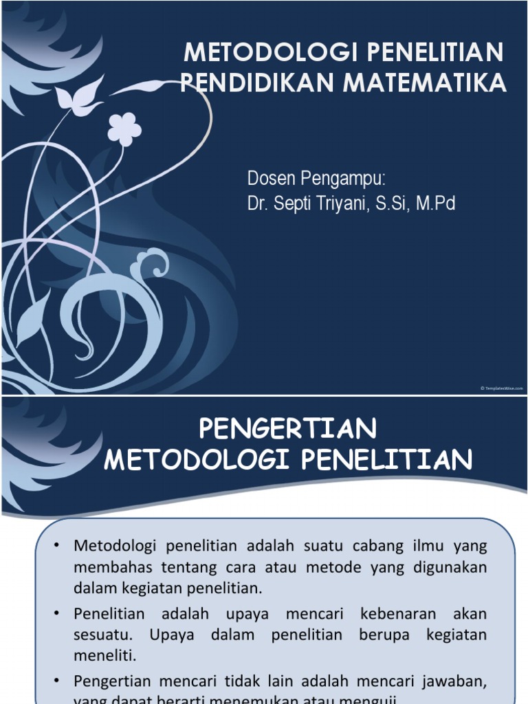 Metodologi Penelitian Pendidikan Matematika Septi Triyani Pdf