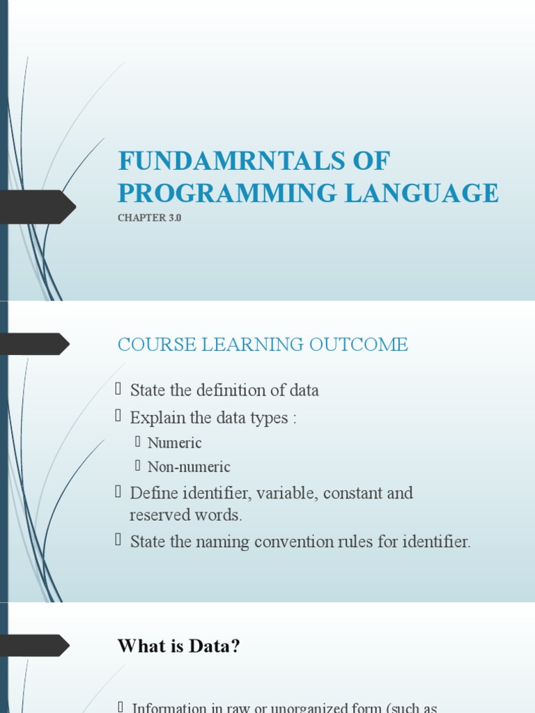 CHAPTER 3 | PDF | Boolean Data Type | Data Type