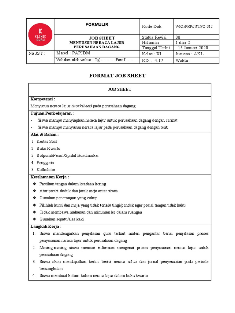 Job Sheet - Papjdm Xi Akl KD 4.17 | PDF