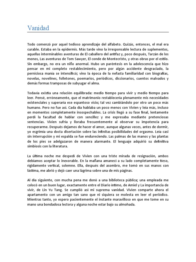 Vanidad | PDF