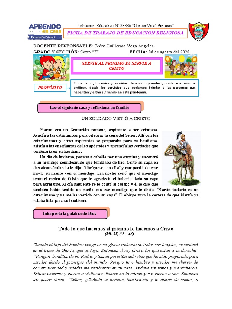 Servir Al Prójimo Es Servir A Dios Pdf Cristo Título