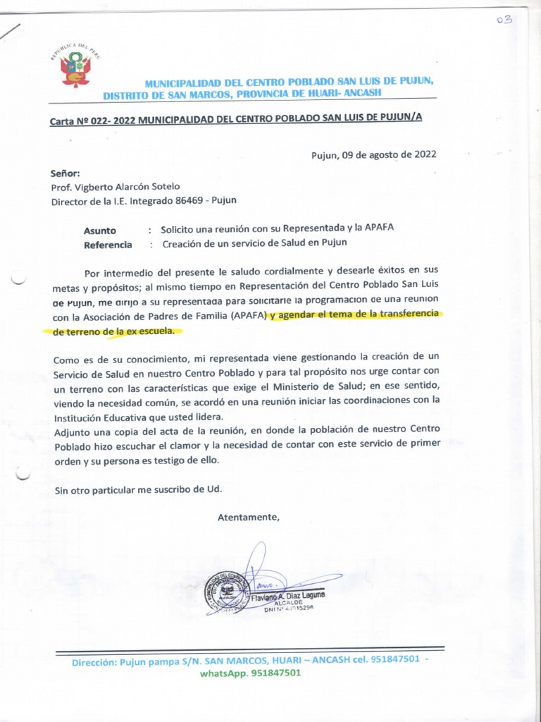 Carta Del Alcalde de Pujun | PDF