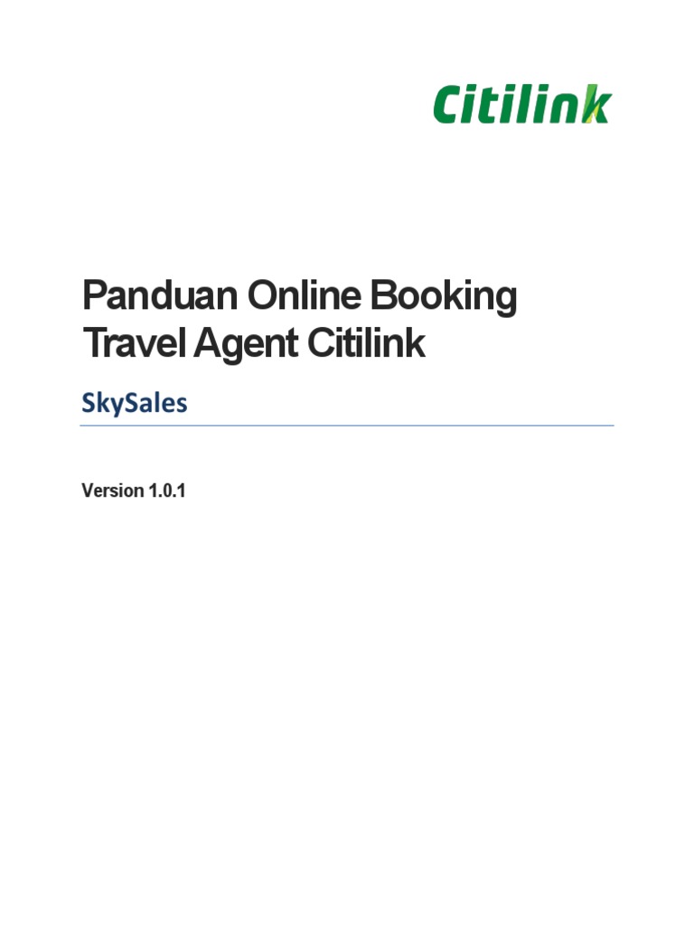Panduan Booking untuk Agen Citilink | PDF