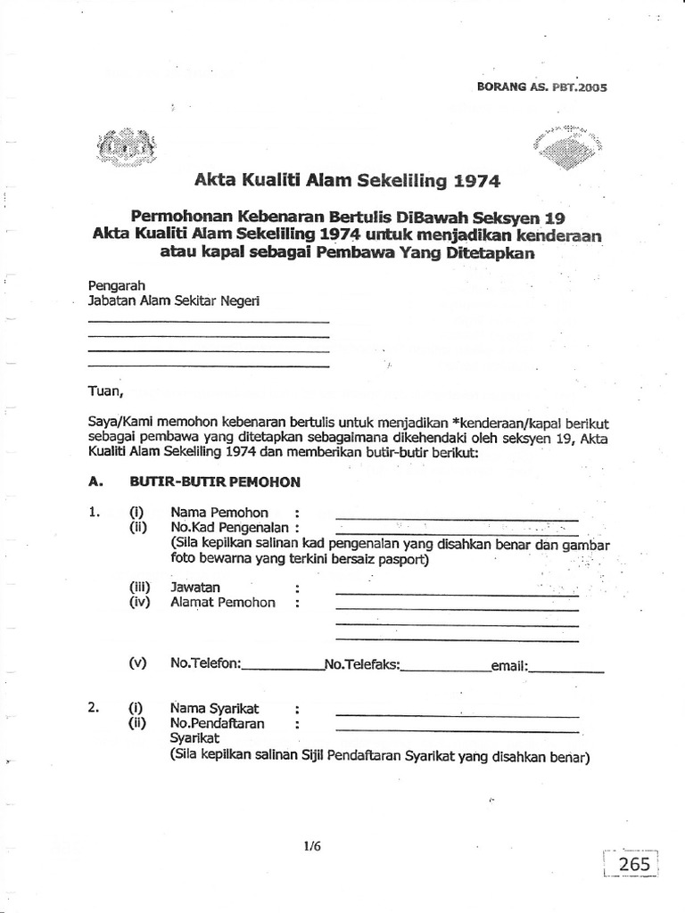 Borang AS - PBT.2005-Permohonan Kebenaran Bertulis Dibawah Seksyen 19 ...