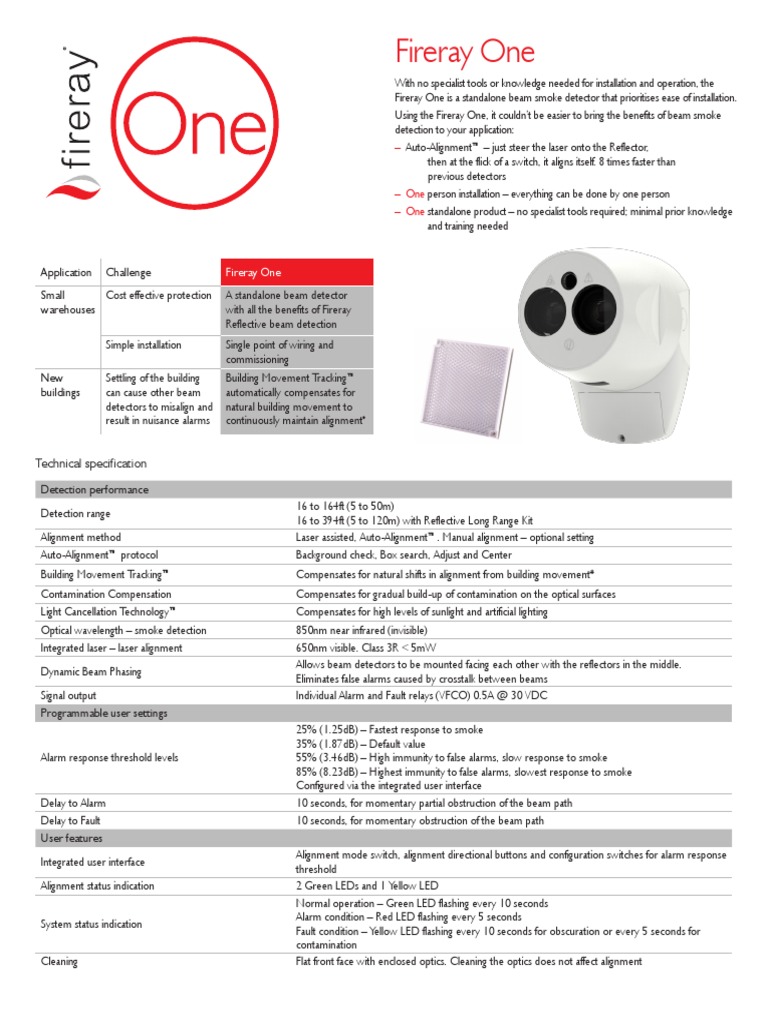 24 0191 07 - Fireray One Datasheet - US - 2022 | PDF | Optics | Laser