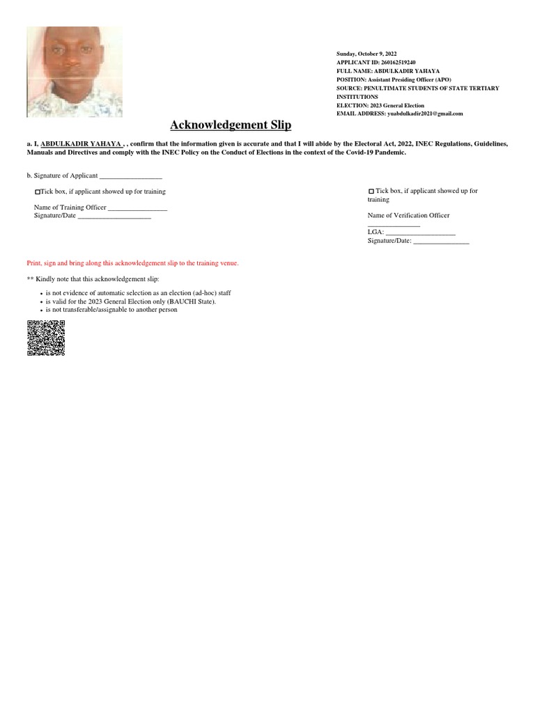 10 Acknowledgement Slip | PDF