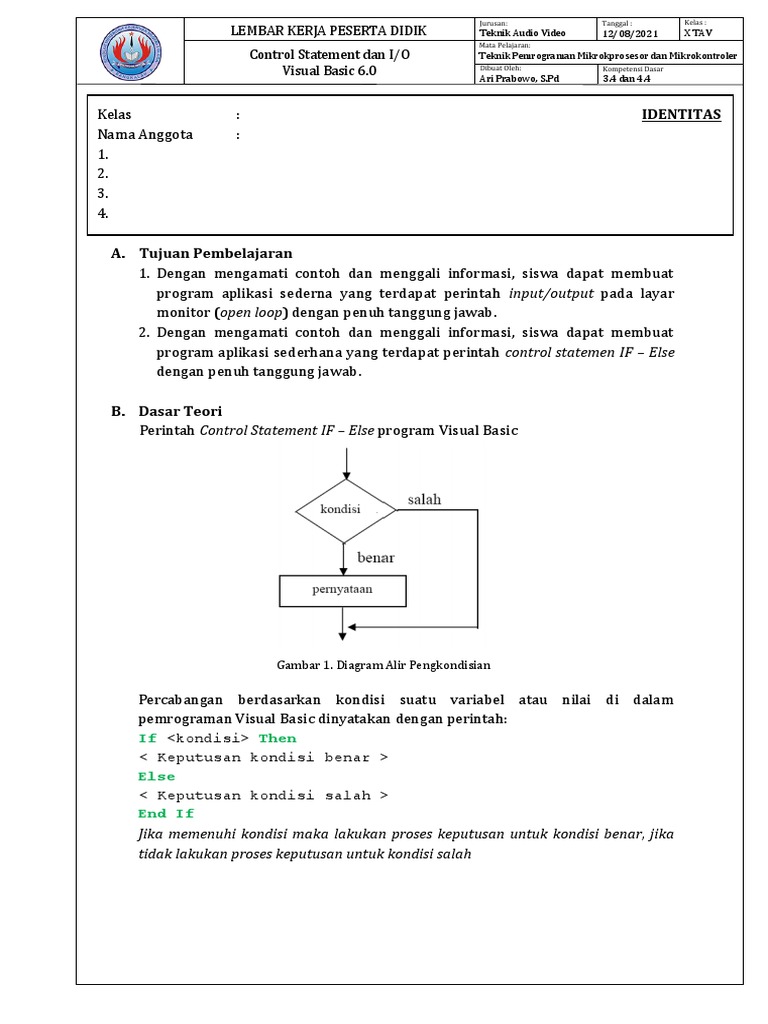 Control Statement I/O di Visual Basic 6.0 | PDF | Komputer