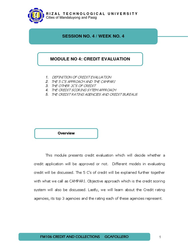 Credit Evaluation for Students | PDF | Credit Rating | Credit Score