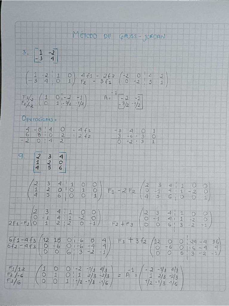 Ejercicios Por Método de Gauss-Jordan | PDF