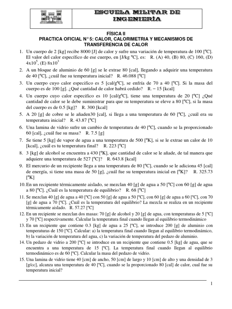 005 Calor Calorimetria y Transferencia de Calor | PDF | Calor | Temperatura