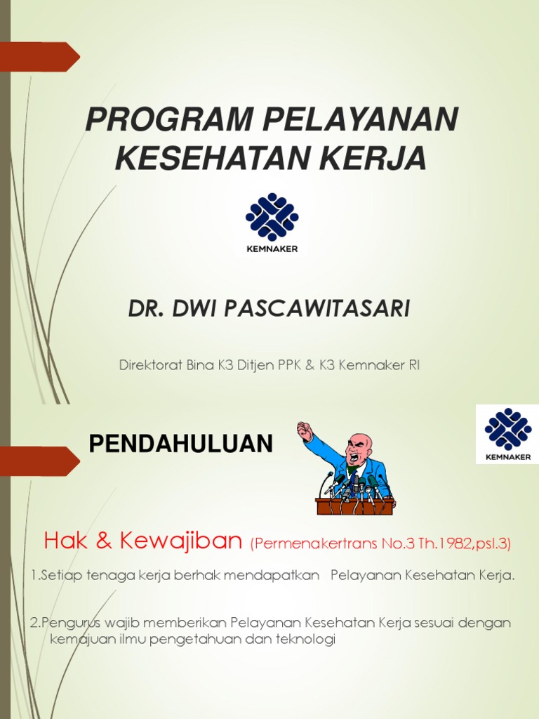 Program Pelayanan Kesehatan Kerja | PDF