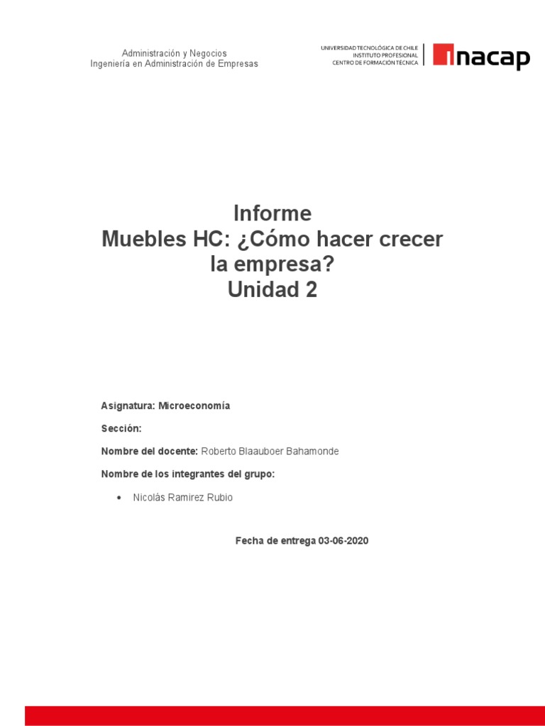 Plantilla Informe - 2020 | PDF | Costo | Oferta (economía)