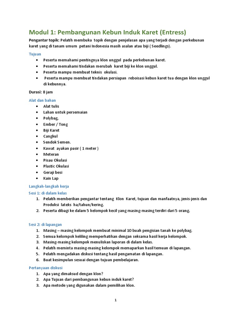 MODUL KARET - 1 - Entress | PDF