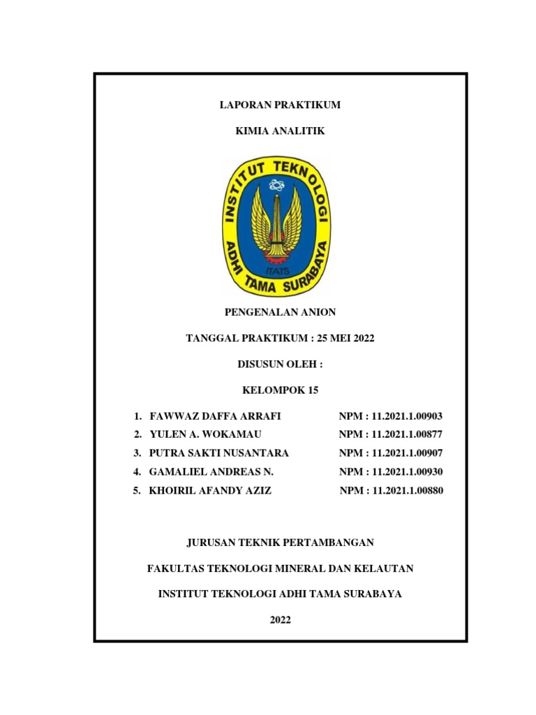 Kelompok 15 - Modul Pengenalan Anion Revisi | PDF