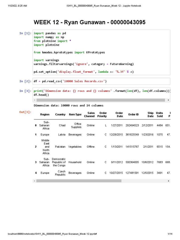 IS411 BL 00000043095 Ryan Gunawan Week-12 - Jupyter Notebook | PDF