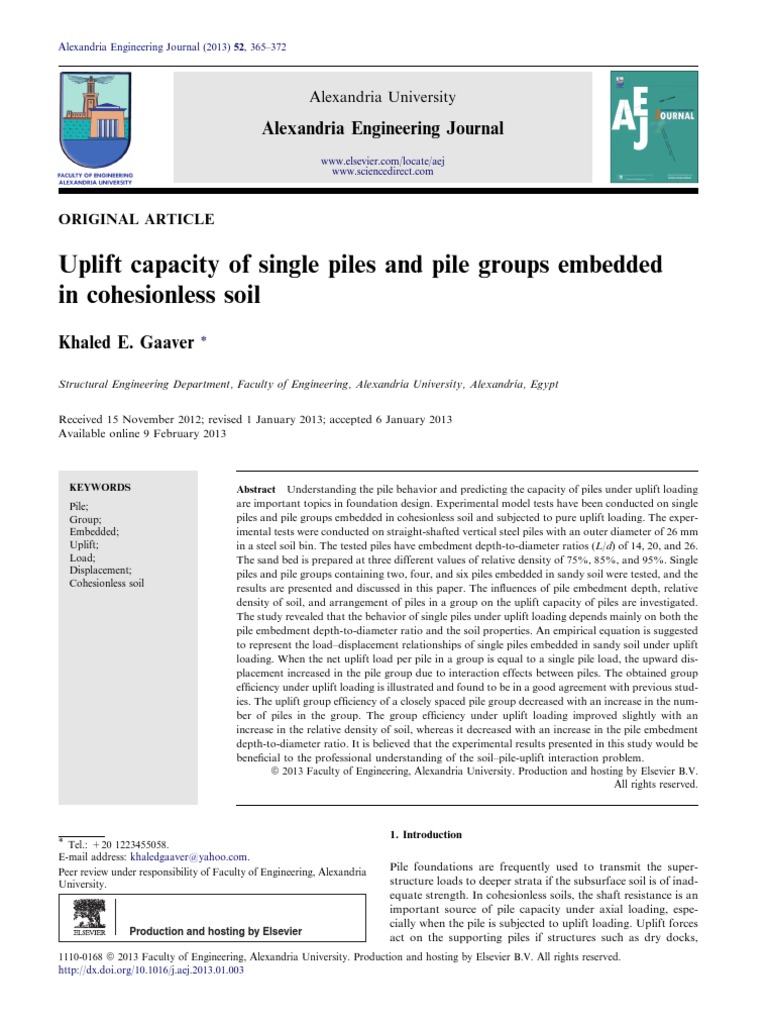 Uplift Capacity | PDF