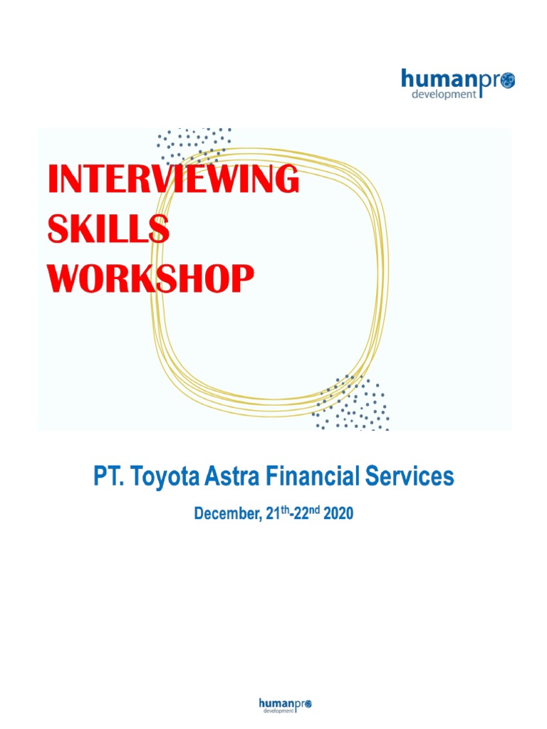 MODUL Workshop Interviewing Skill 12 2020 | PDF
