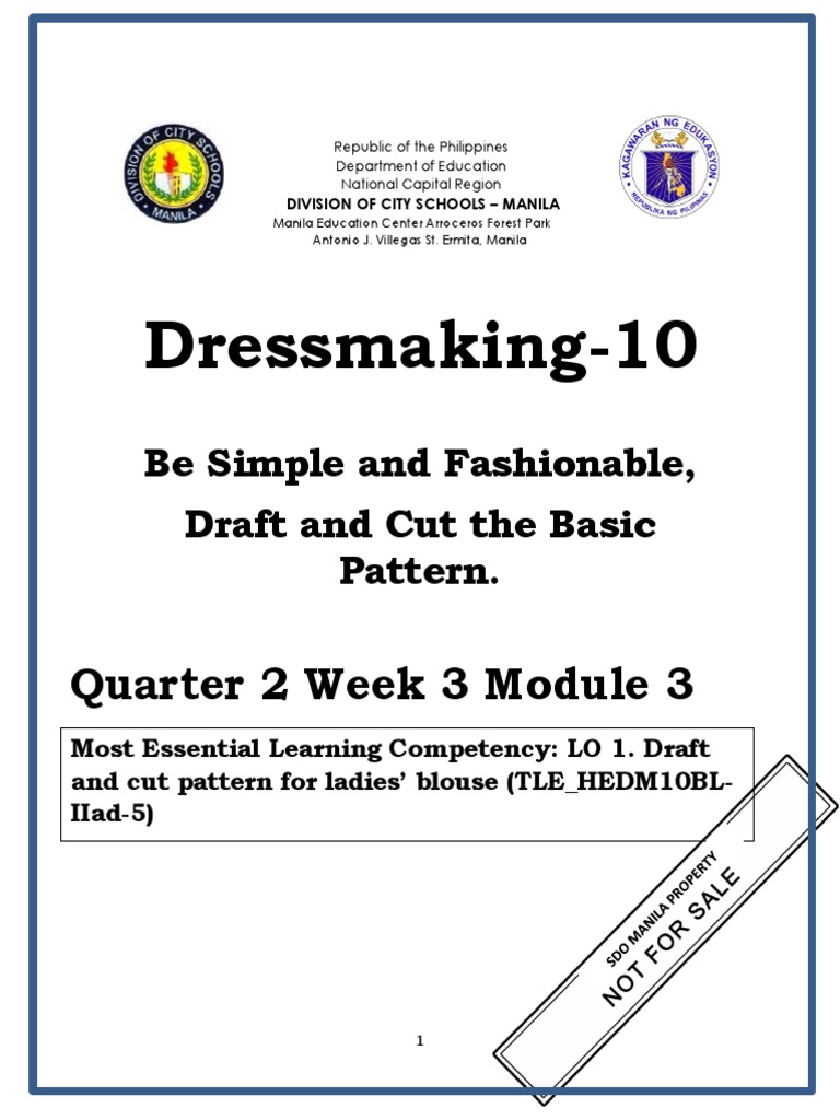 TLE-HE-10 Q2 W3 Mod3 Dressmaking | PDF | Career & Growth | Lifestyle
