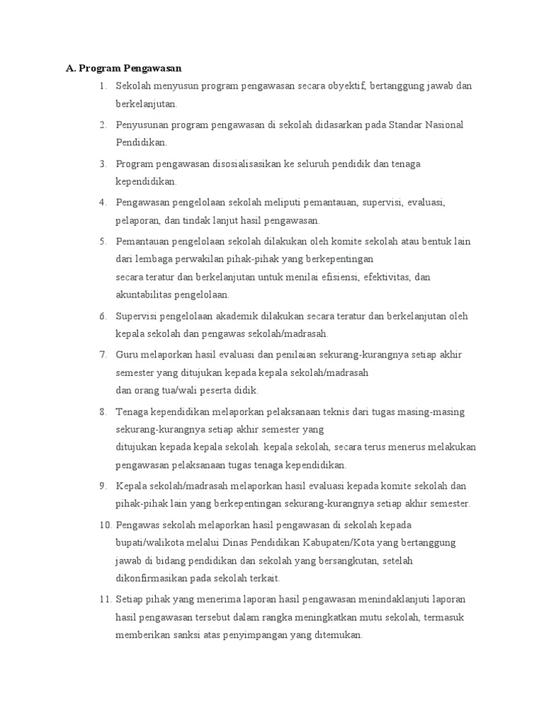 Program Pengawasan & Evaluasi Tendik & Guru | PDF
