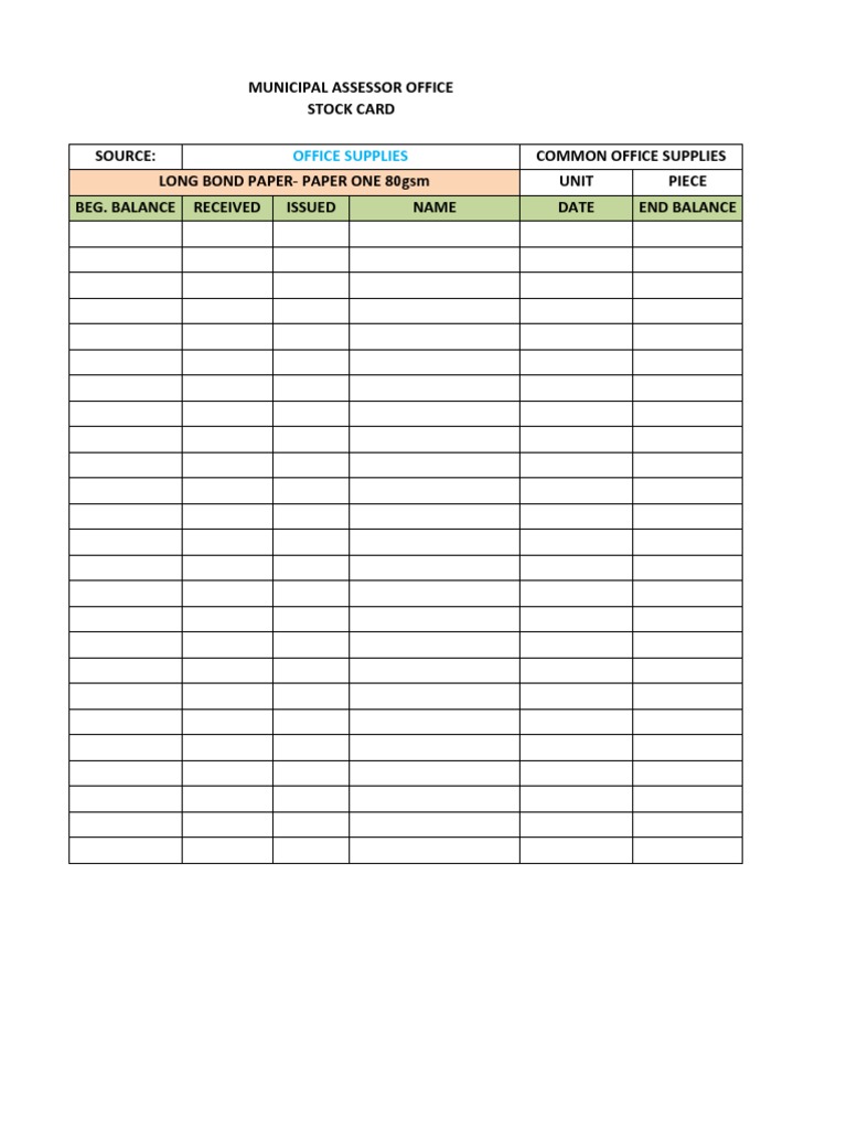 Stock Card | PDF | Law | Home & Garden