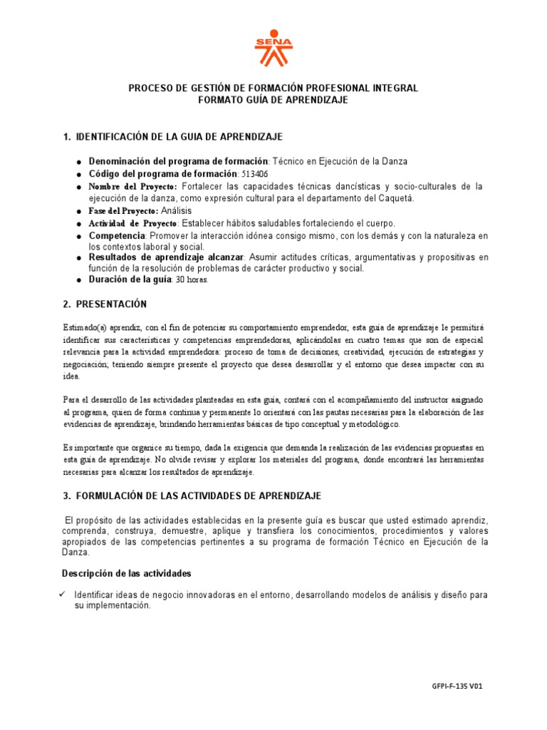 Guia - de - Aprendizaje - Emprendimiento Innovador | PDF | Toma de decisiones | Iniciativa ...