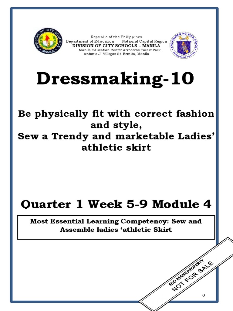 DRESSMAKING-10_Q1_Mod4 | PDF | Seam (Sewing) | Sewing